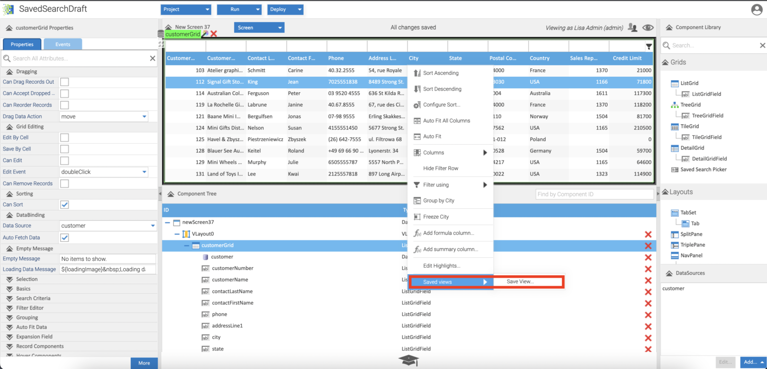 How to Create Saved Searches in Reify Grids